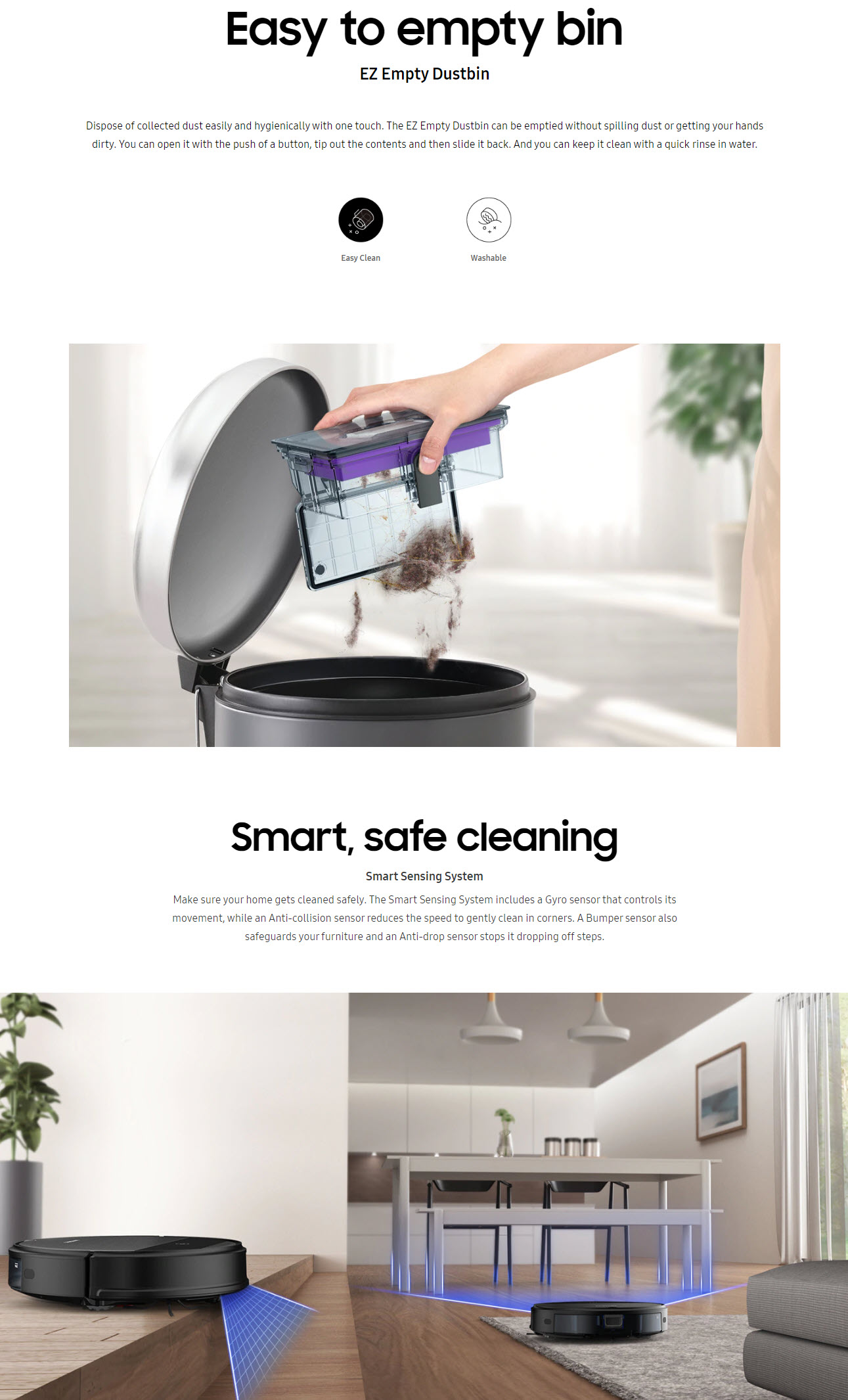 SAMSUNG POWERbot Essential with 2-in-1 Vacuum Cleaning & Mopping ...
